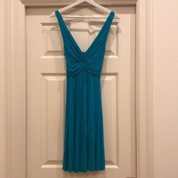 Dresses | Turquoise Deep V Cocktail Dress Size Sm | Poshmark